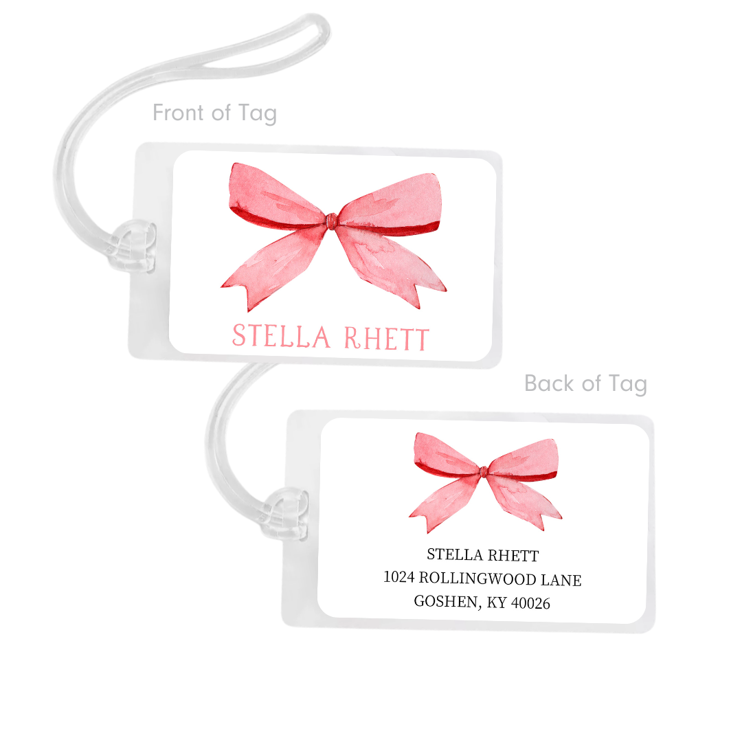 Pink Bow Bag Tag – Lulu Papers